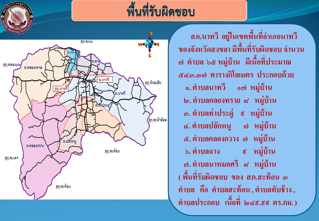 ข้อมูลผู้บริหารอัตรากำลังและพื้นที่รับผิดชอบ – สถานีตำรวจภูธรนาทวี